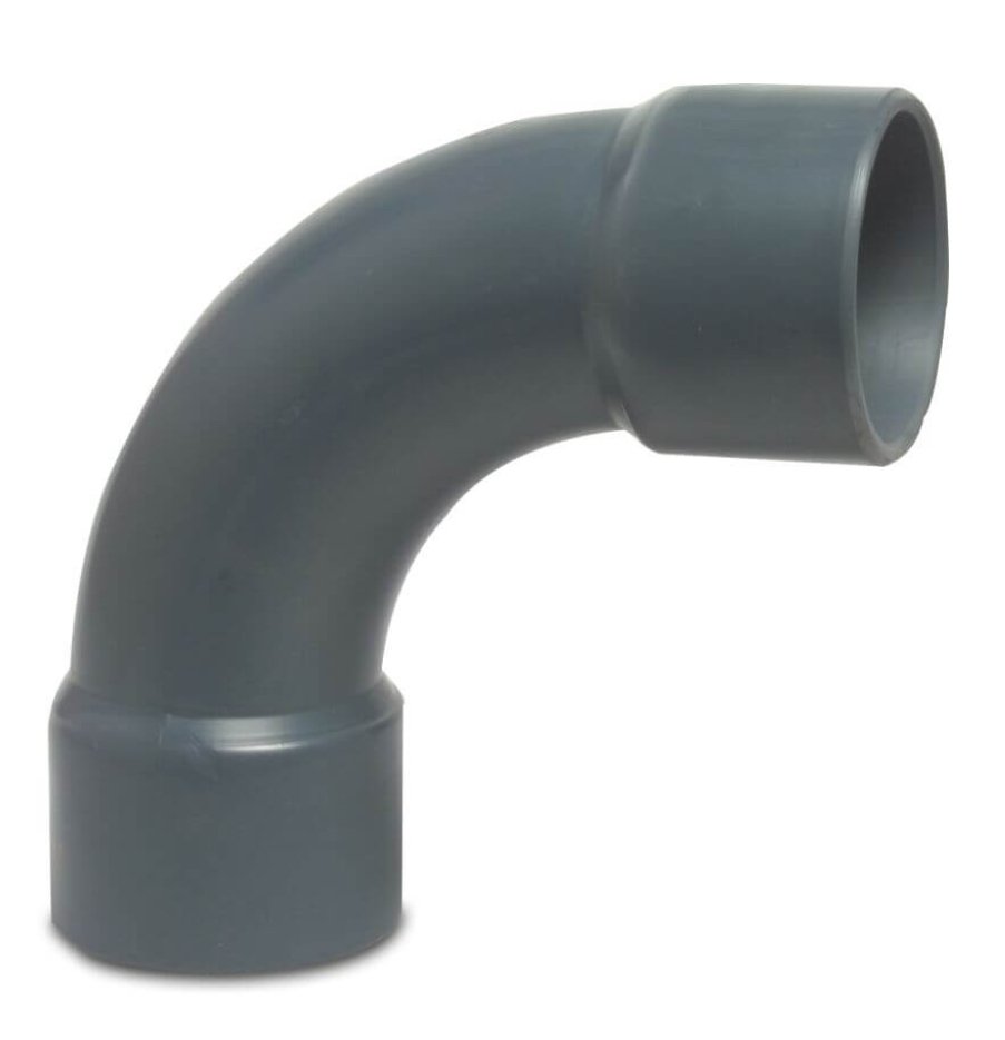 Pvc 63mm slak albue 90grader - PVC Rørdeler for liming - Koi og Hagedam ...