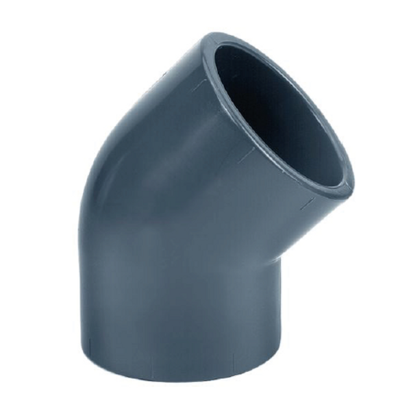 PVC 45grader 40mm - PVC Rørdeler for liming - Koi og Hagedam ...