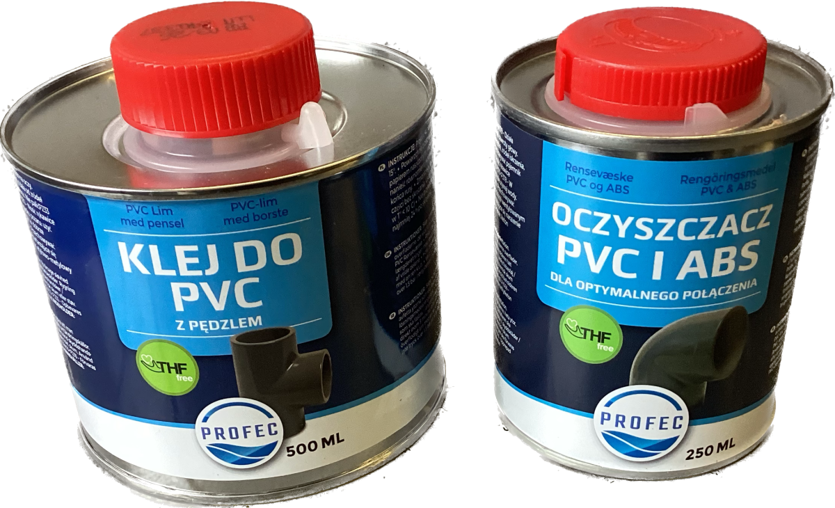 Pvc-U lim 500ml med pensel + pvc rens 250ml - Lim, rens og værktøy til pvc - Koi og Hagedam ...
