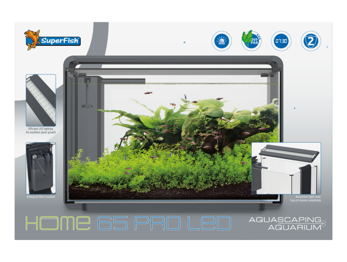 SuperFish akvariepakke / Home Pro Led 65 / Sort - Akvarie pakker og Bord - Koi og Hagedam ...
