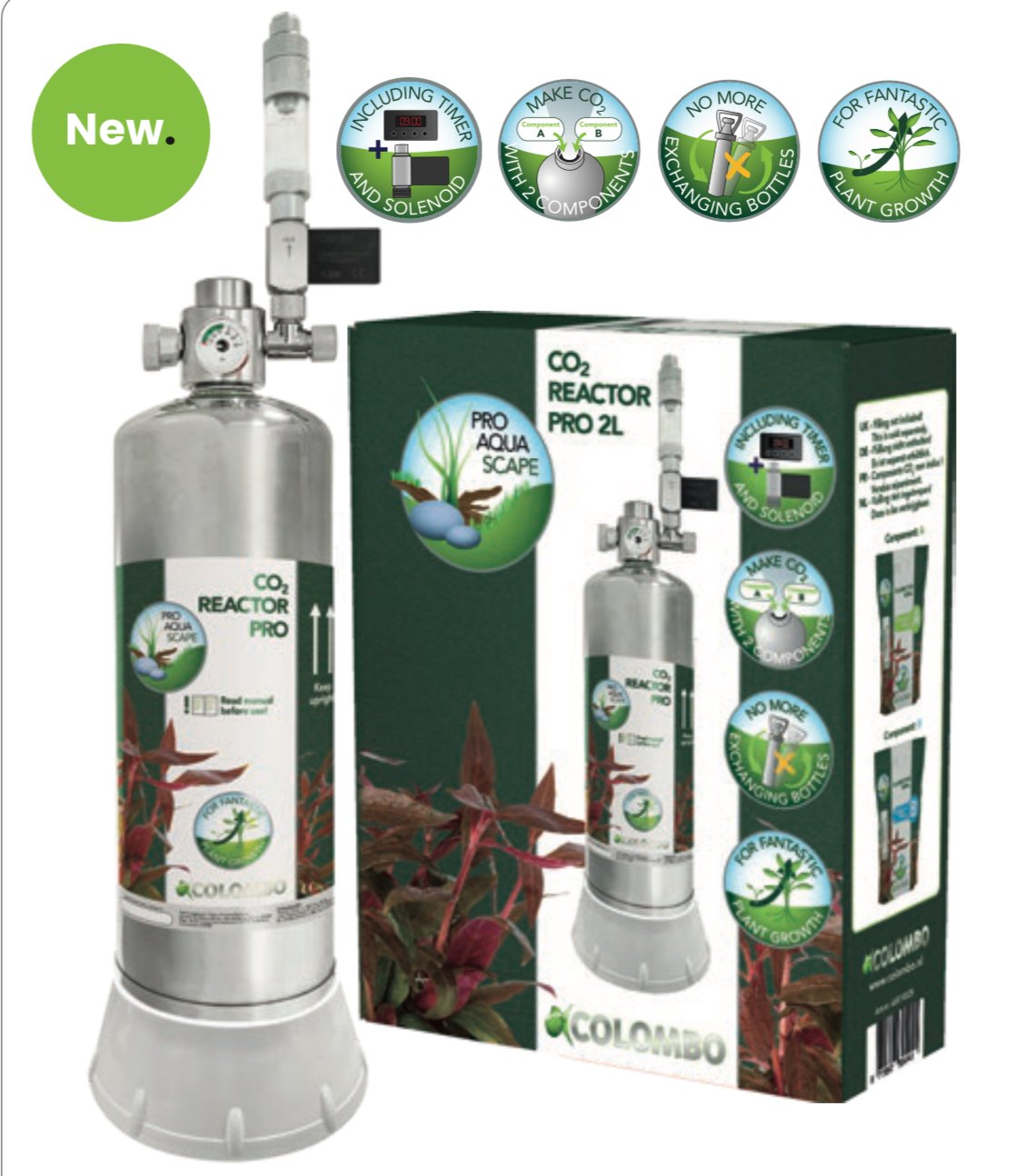 CO2 Reactor Pro 2 Liter/ komplett sett / Colombo / Fyll selv - Co2, Planteutstyr og Grus - Koi ...